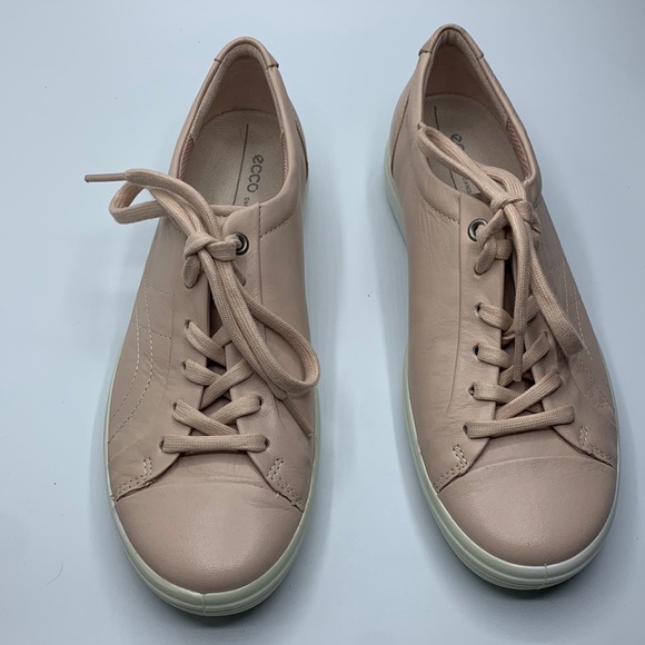 Ecco | Shoes | Ecco Leather Software Sneakers In Pink Dust | Poshmark